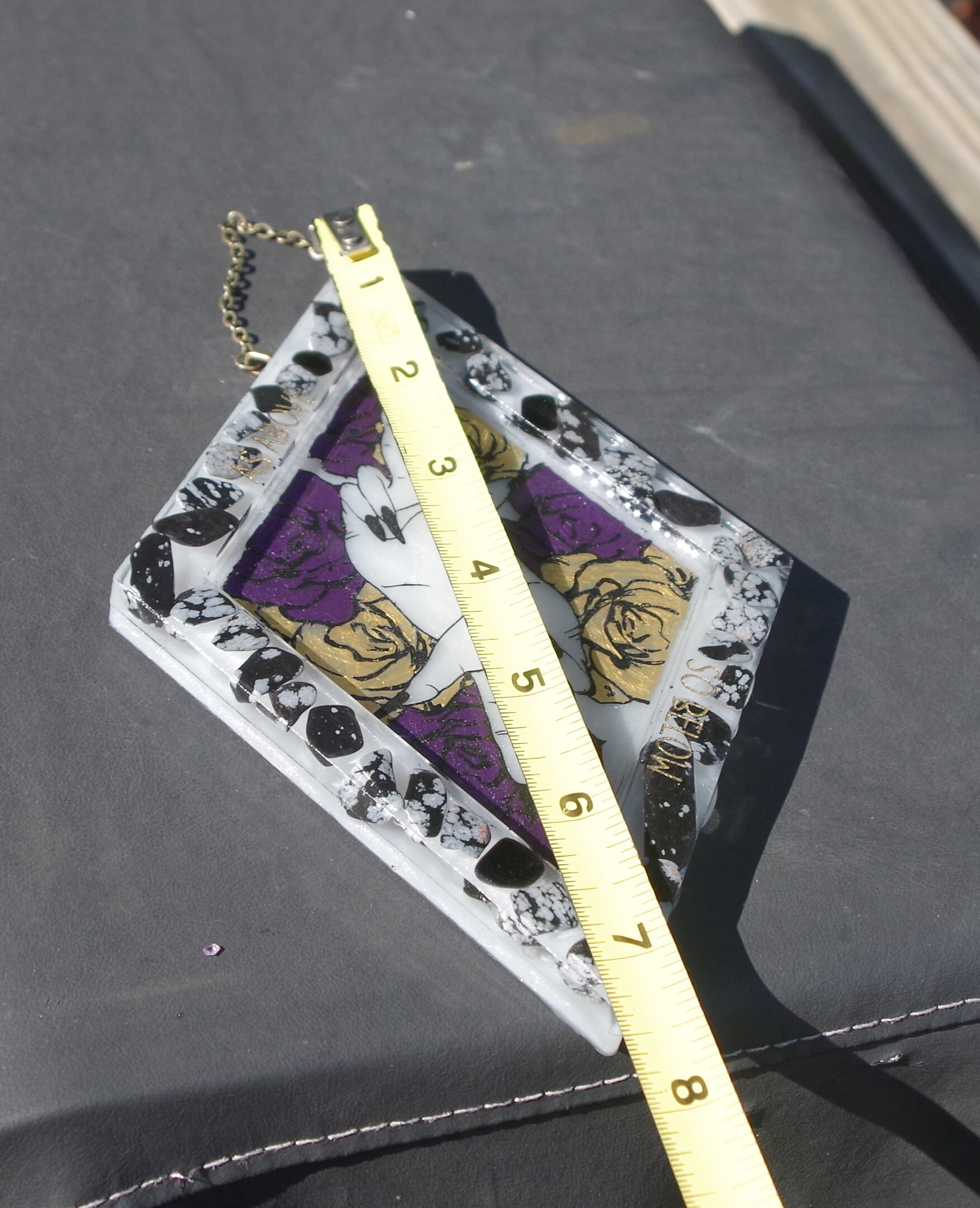 Snowflake Obsidian Botanical Purple and Gold Flowers As Above So Below ...