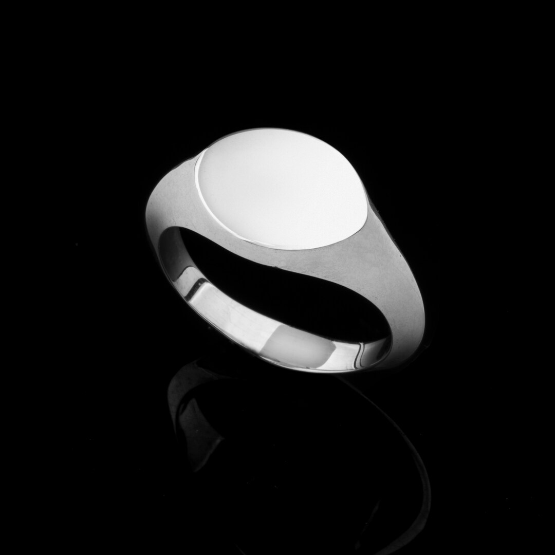 Kelly-sterling Silver Pinky Ring-classic Clean Style Oval Signet Ring ...