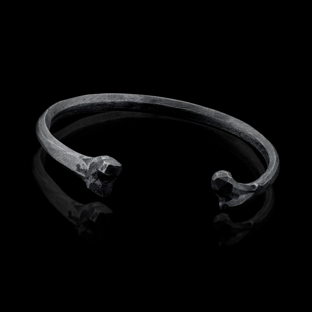Silver Bone Cuff-human Skull Bangle-sterling Silver Cuff Bracelet-bones ...