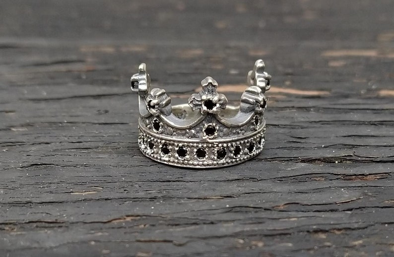 Sterling silver royal crown ring-Sterling silver queen | Etsy