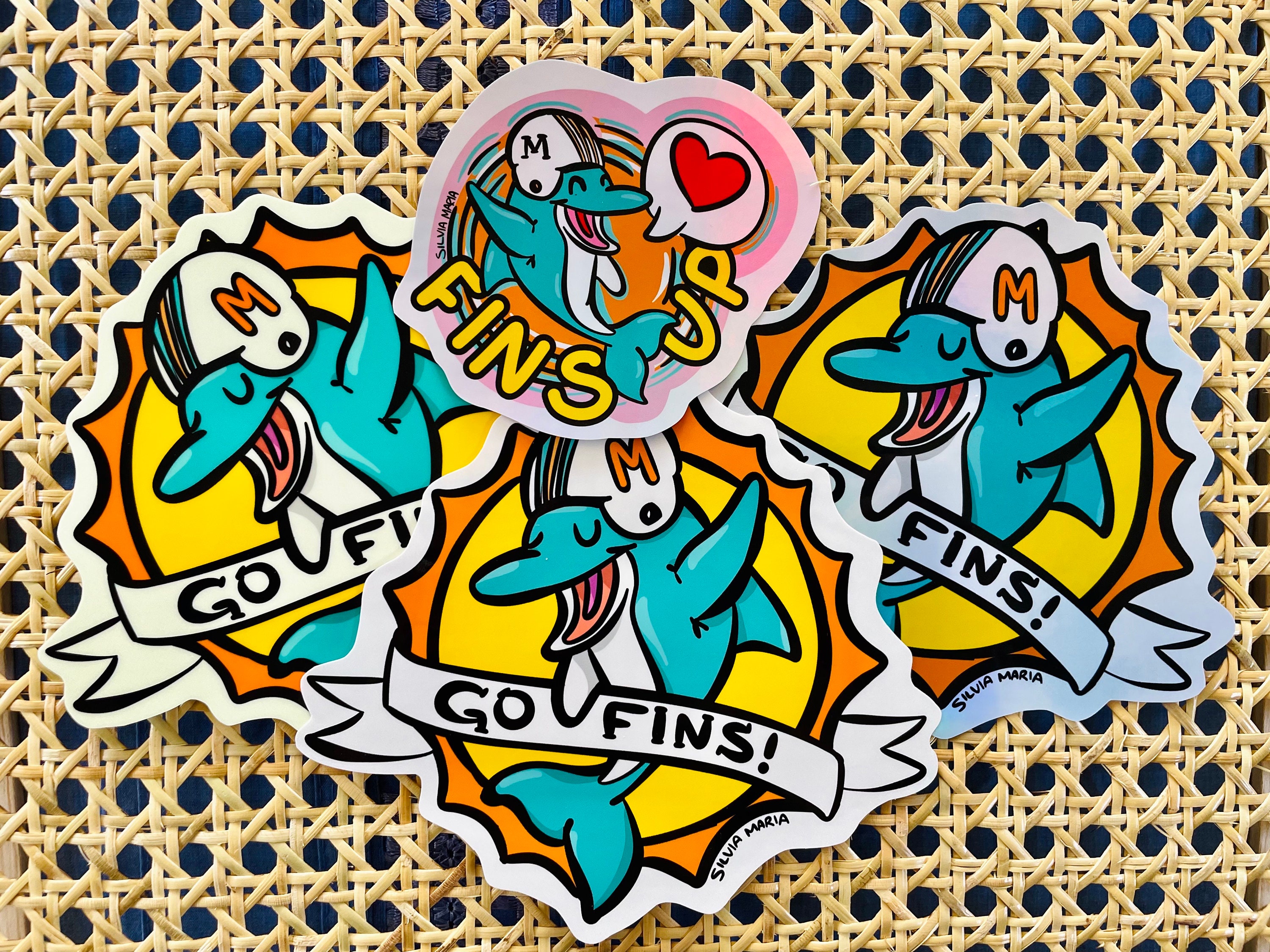 Miami Dolphins Fins up Sticker Pack - Etsy