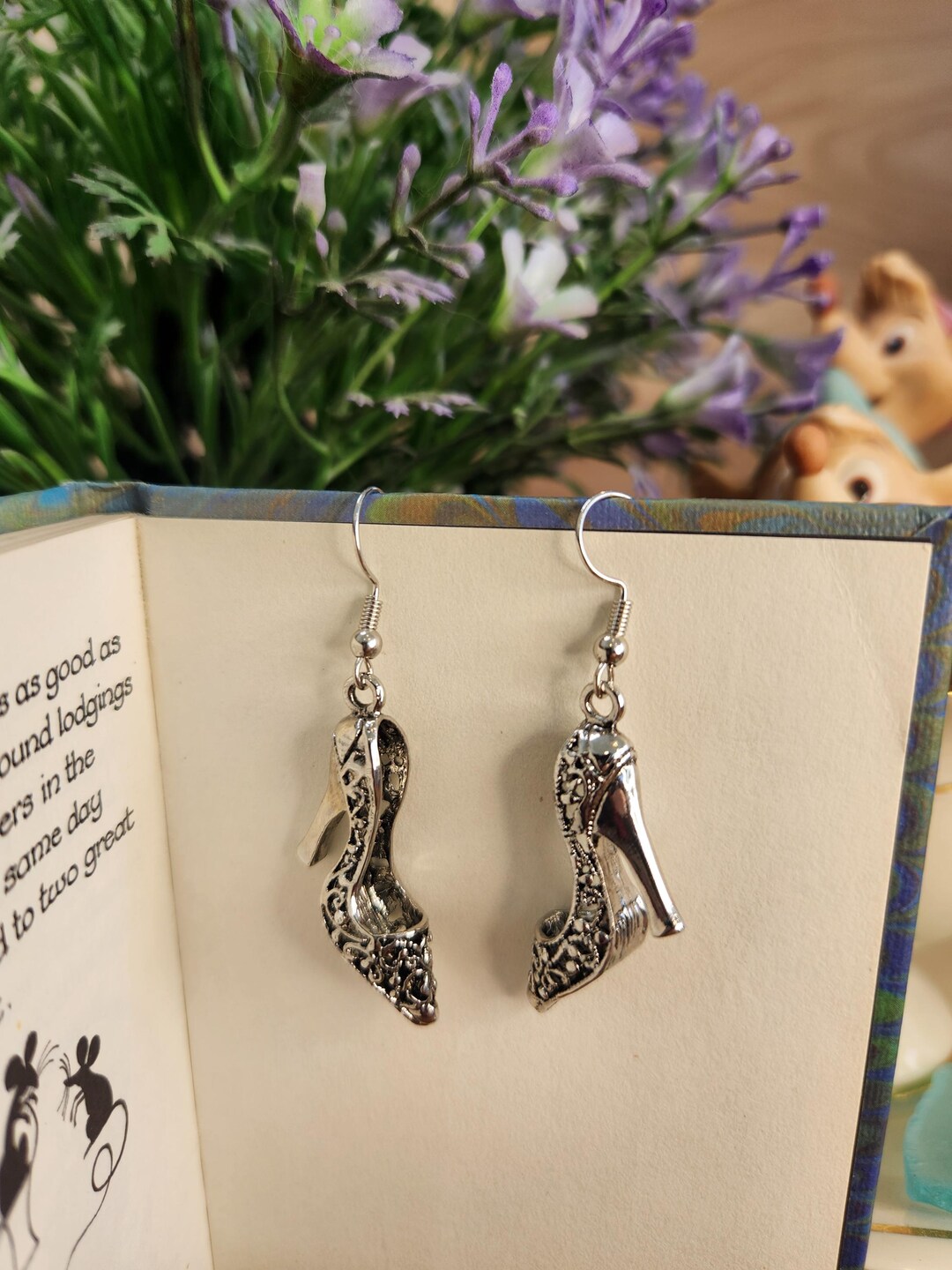 Silver Cinderella Slipper Earrings | Silver | Princess | Cinderella - Etsy