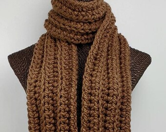 Long Brown Scarf | Etsy