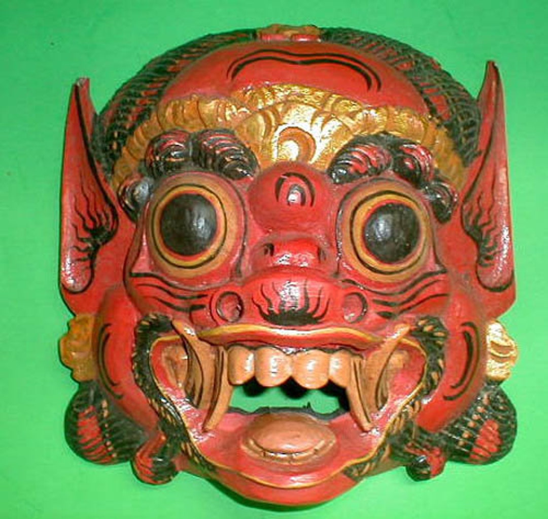 Mask Bali Raksaksa Gargoyle Demon Handcarved Medium 11 X - Etsy