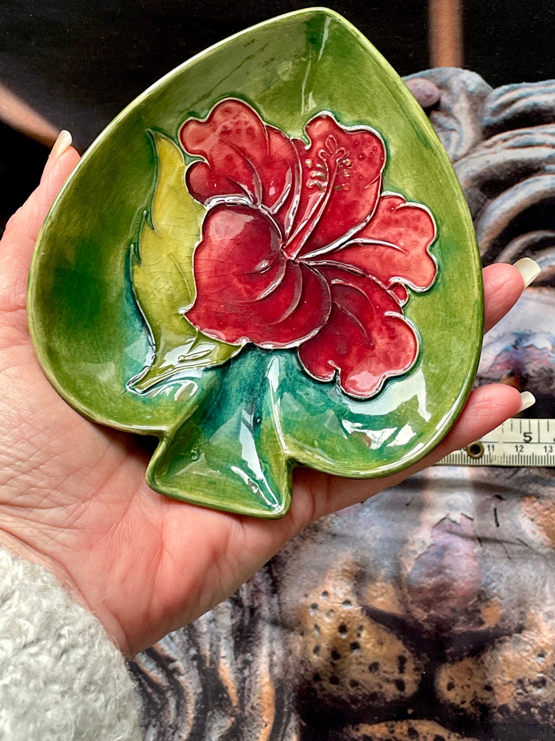 Moorcroft Late Queen Mary Leaf Shape Dish - Etsy UK