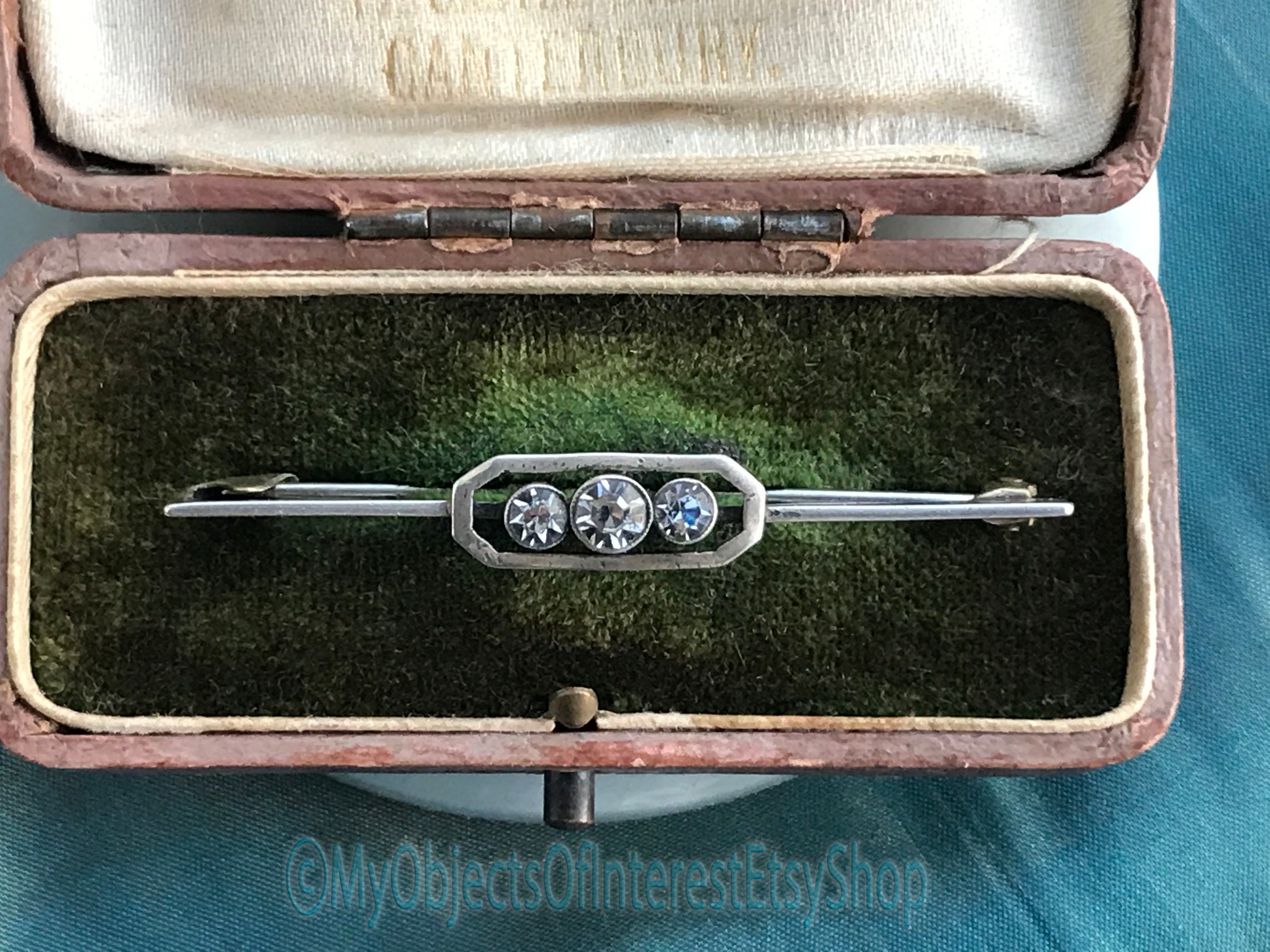 Antique Silver Bar Brooch - Etsy