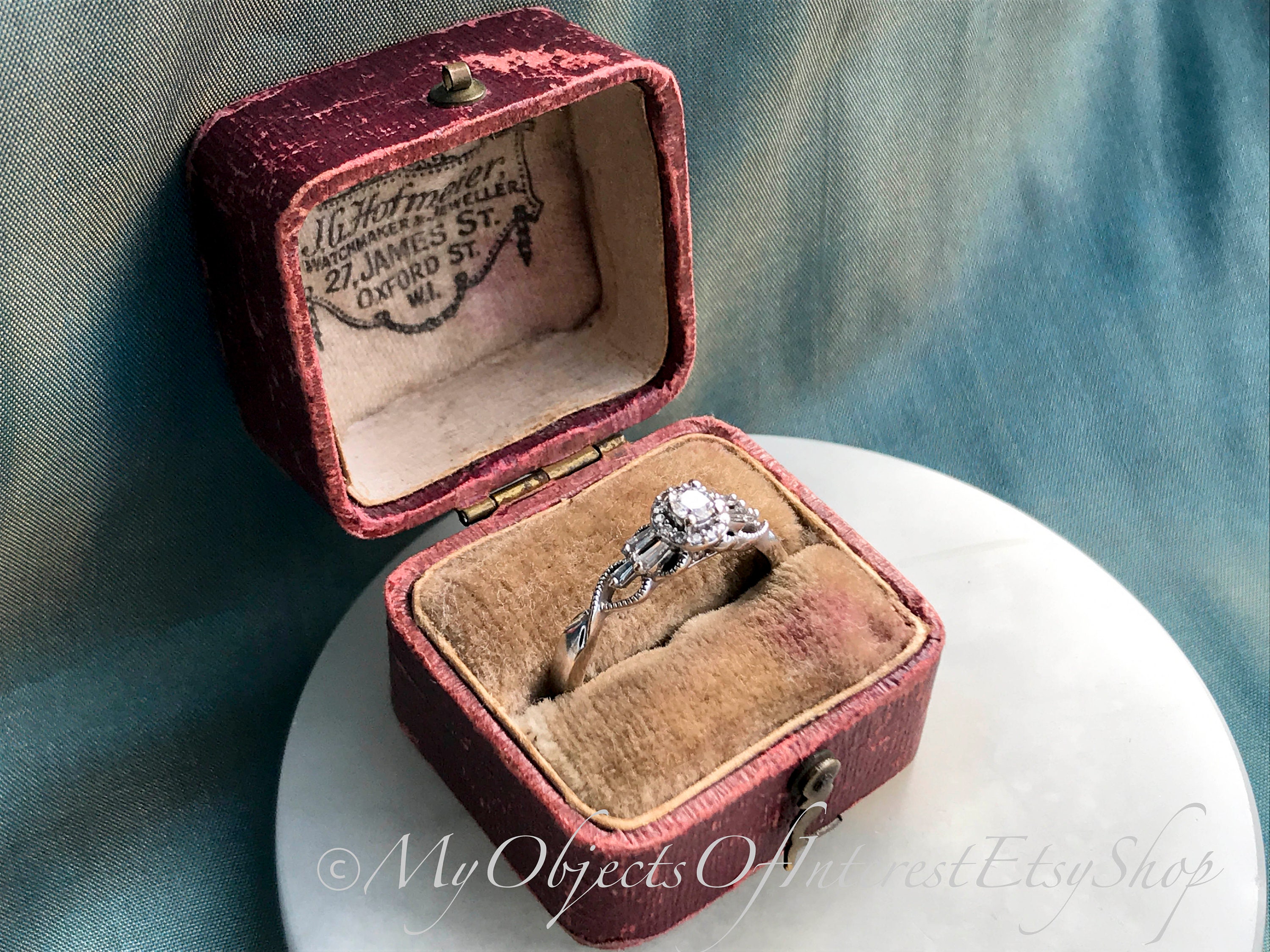 Antique Ring Box Red - Etsy