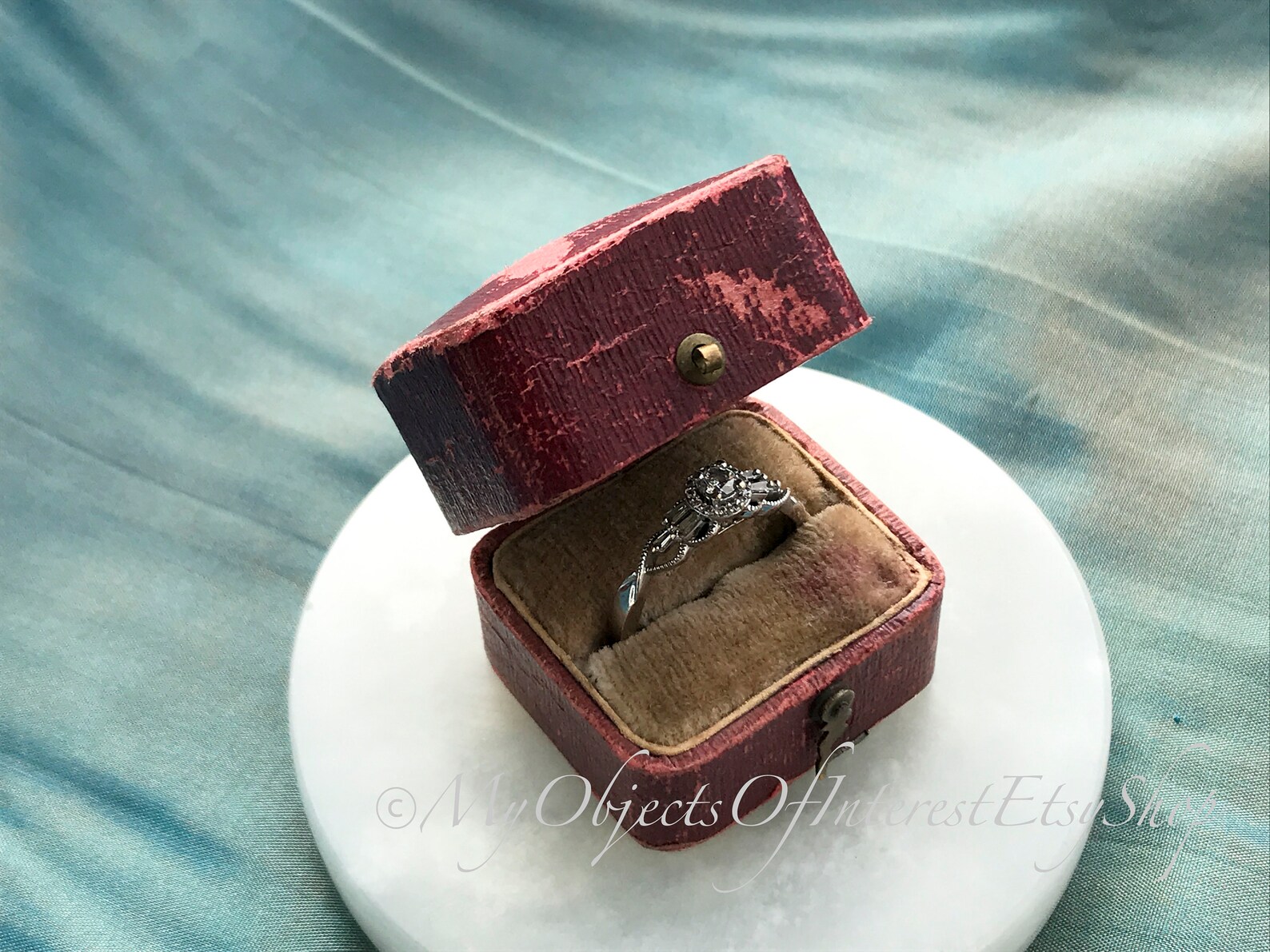 Antique Ring Box Red - Etsy