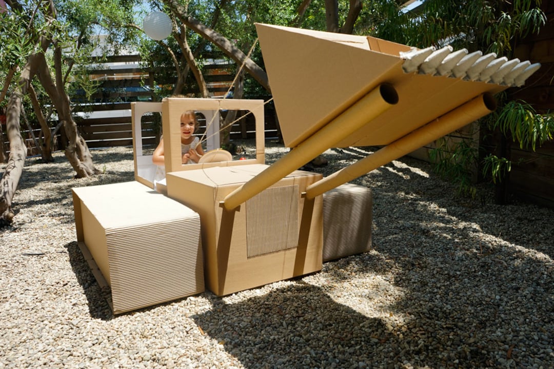 Cardboard Box Bulldozer & Car – DIY Building Instructions (PDF) - Etsy