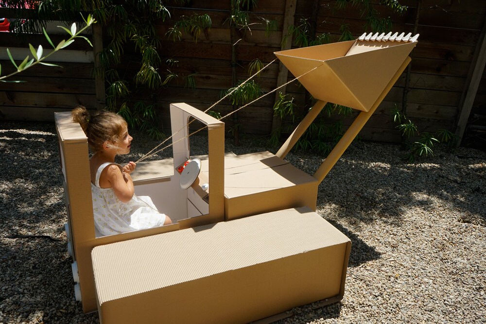 Build-your-own Cardboard Box Bulldozer (and Cardboard Box Car ...