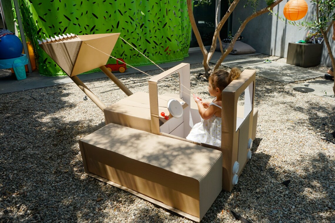 Cardboard Box Bulldozer & Car – DIY Building Instructions (PDF) - Etsy