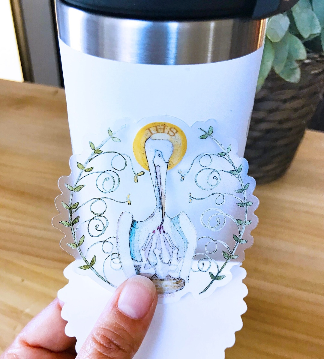 The Pelican Symbolizes Jesus Our Redeemer Clear Sticker, Decal. Size ...