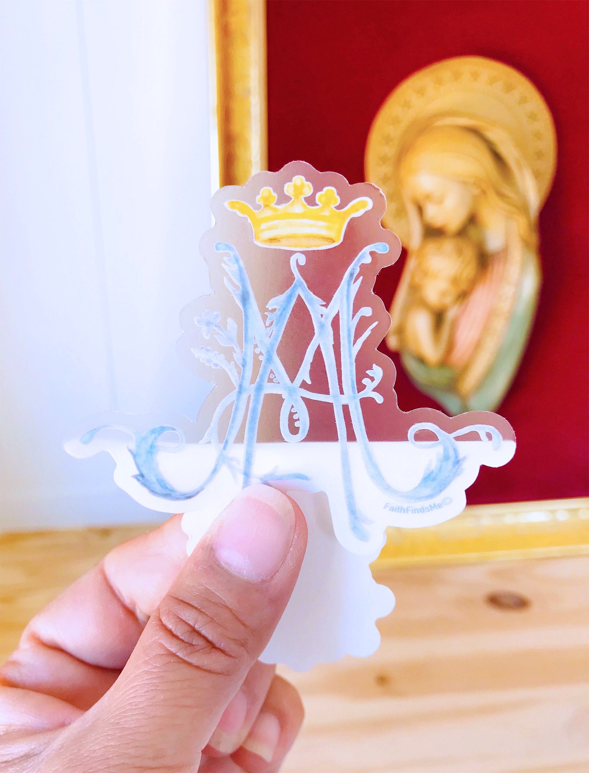 Auspice Maria Sticker Catholic Sticker Virgin Mary Ave - Etsy