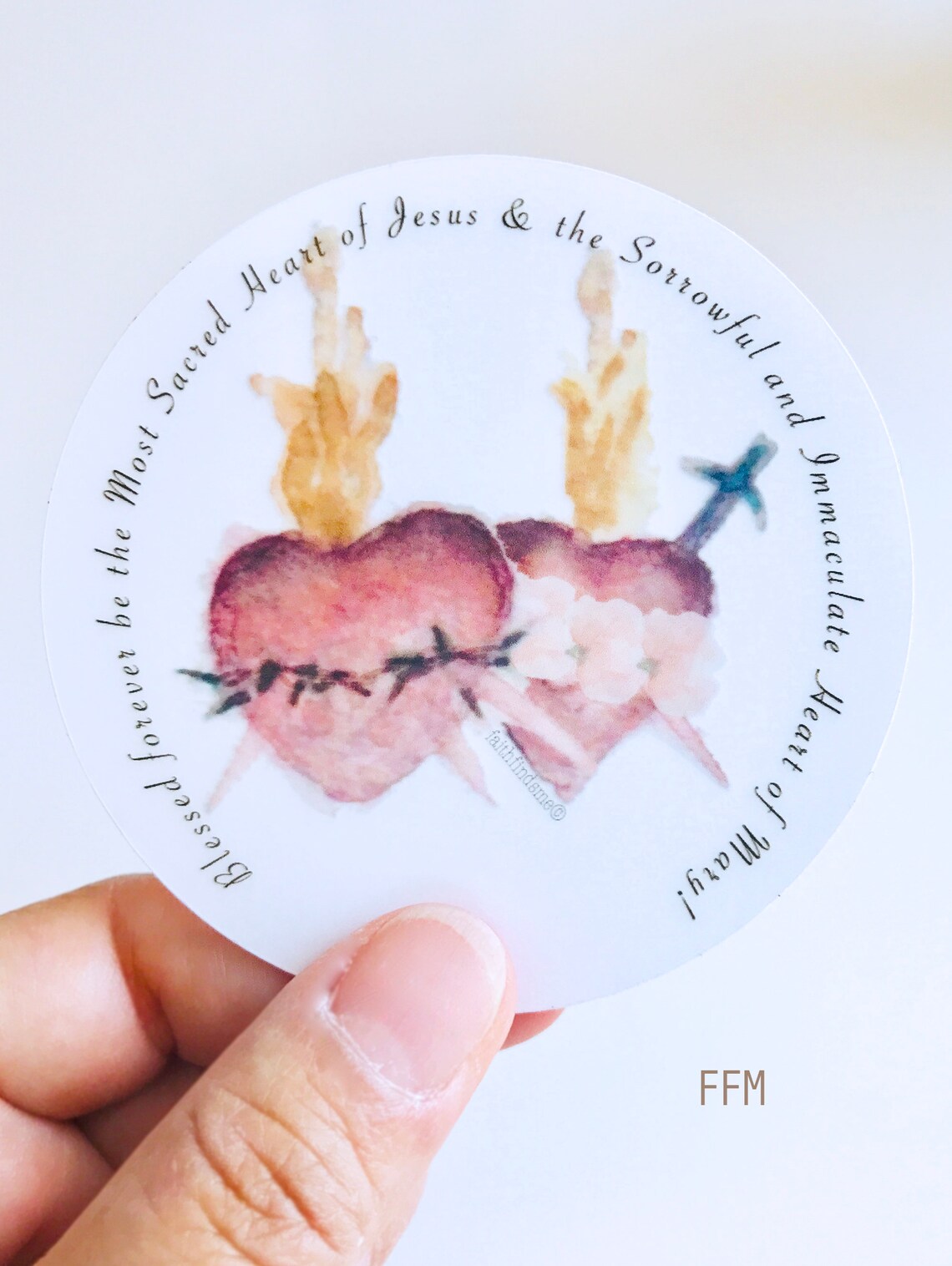 Sacred Heart Immaculate Heart Jesus Mary Catholic Sticker - Etsy