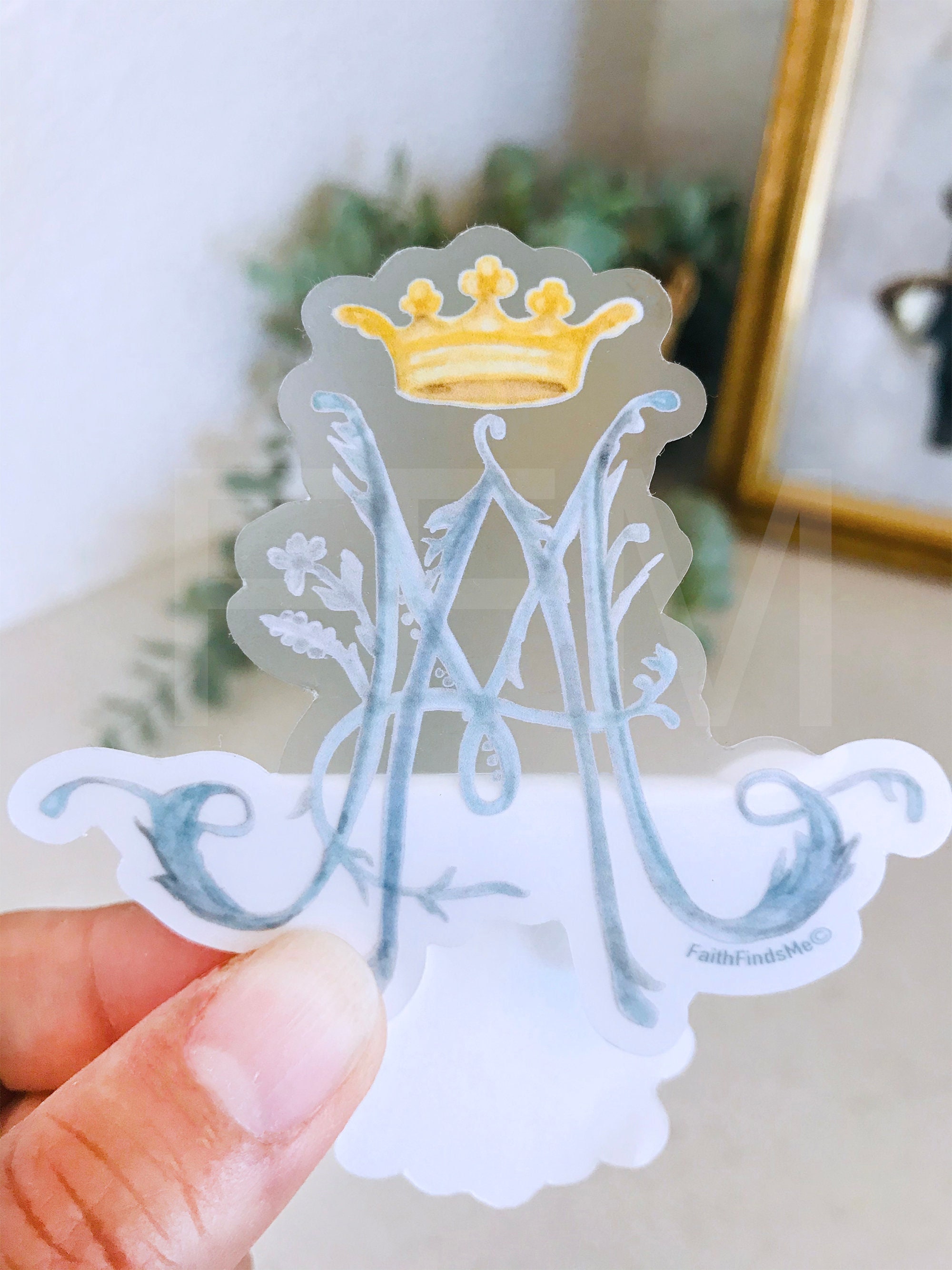 Auspice Maria Sticker Catholic Sticker Virgin Mary Ave - Etsy