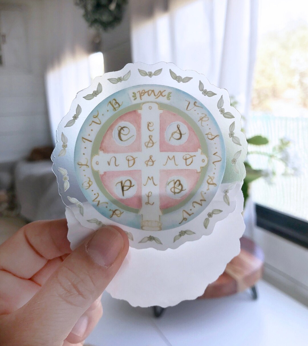 Saint Benedict, Catholic Sticker, Modern Calligraphy, Saint Benedict ...