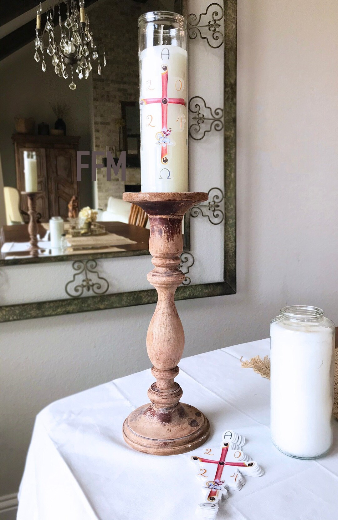 2025 Catholic Easter Paschal Candle Sticker, Decal, CLEAR. Size 3 X 5. ...