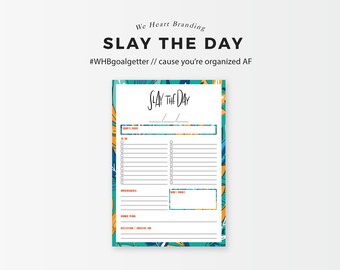 Slay the Day - Daily Planning Printable (pink) - Etsy