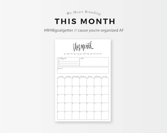 Undated Monthly Planner Printable 12 Month Planner for - Etsy