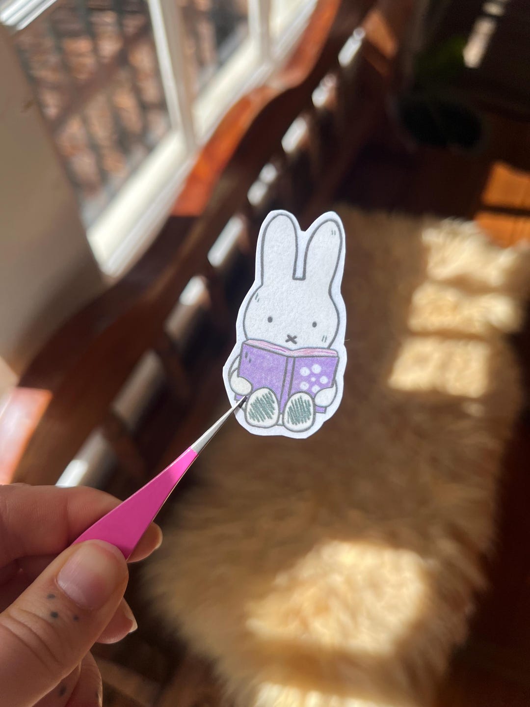 Miffy Reading Sticker Bookish Booktok Kindle - Etsy