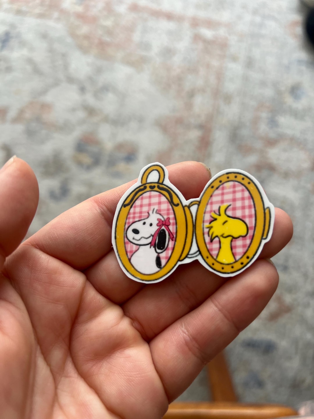 Snoopy and Woodstock Locket Sticker - Etsy
