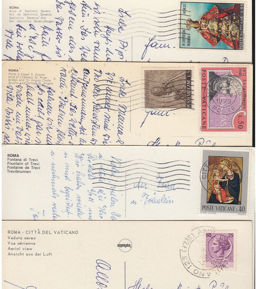 13 Vintage Postcards Rome Italy 70s and 80s Postcards Trevi Fountain ...