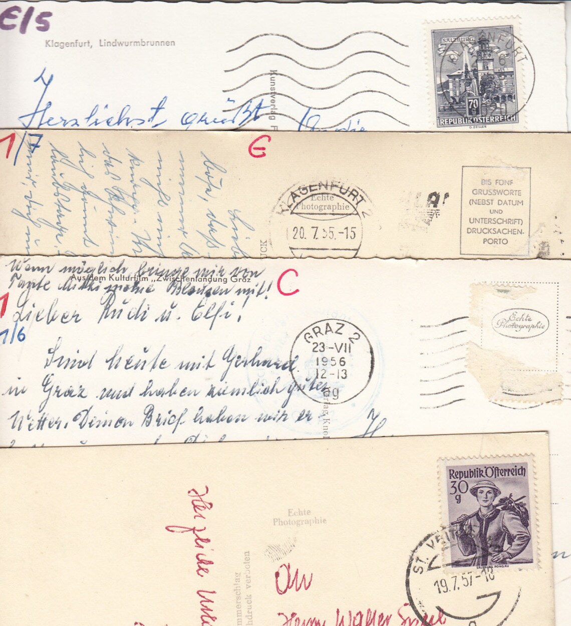 8 Vintage Postcards Austria Landscapes and Cities Postcards 50s & 60s ...