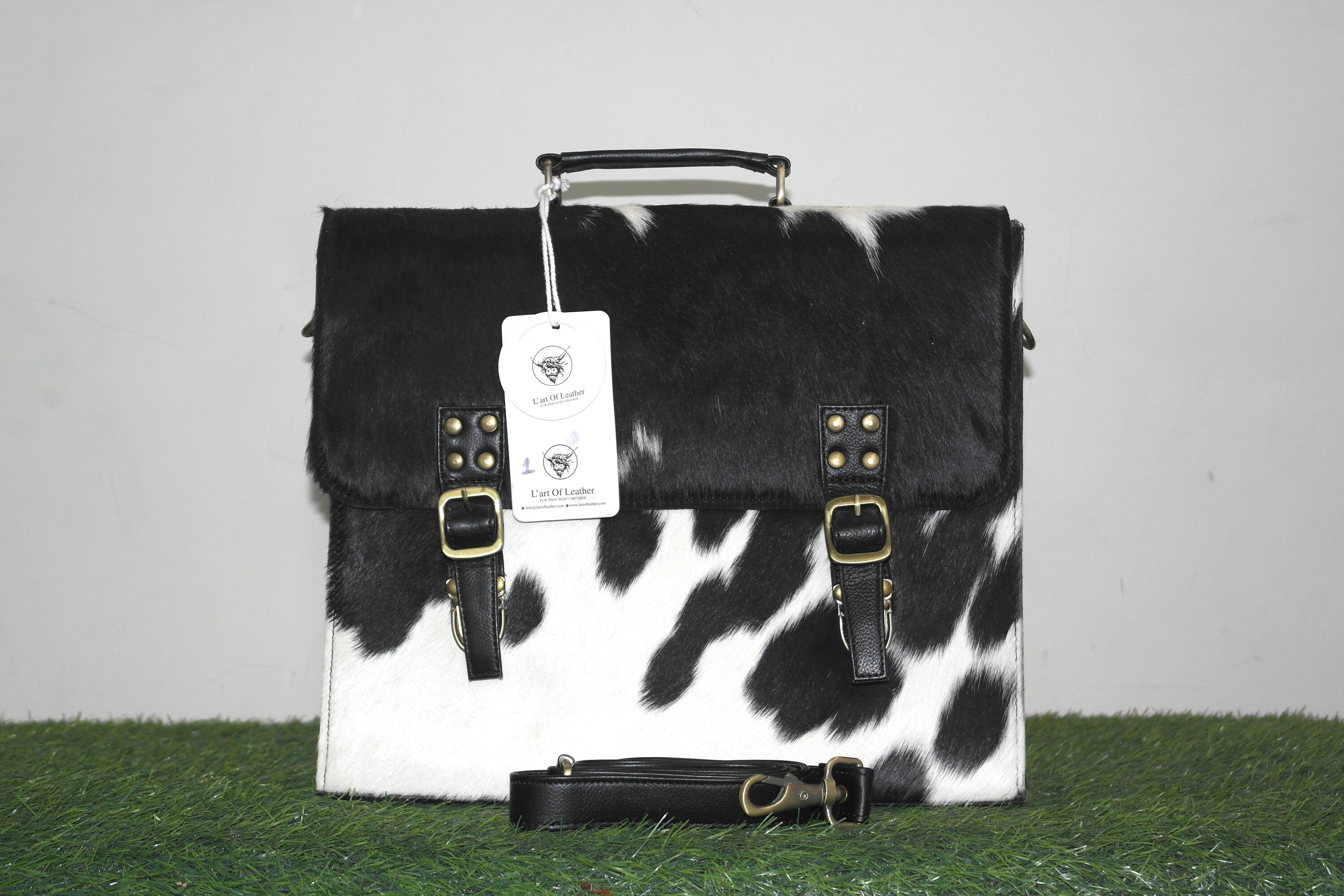 Luxurious Cowhide Hair on Hide Laptop Bag Statement Piece for Work or ...