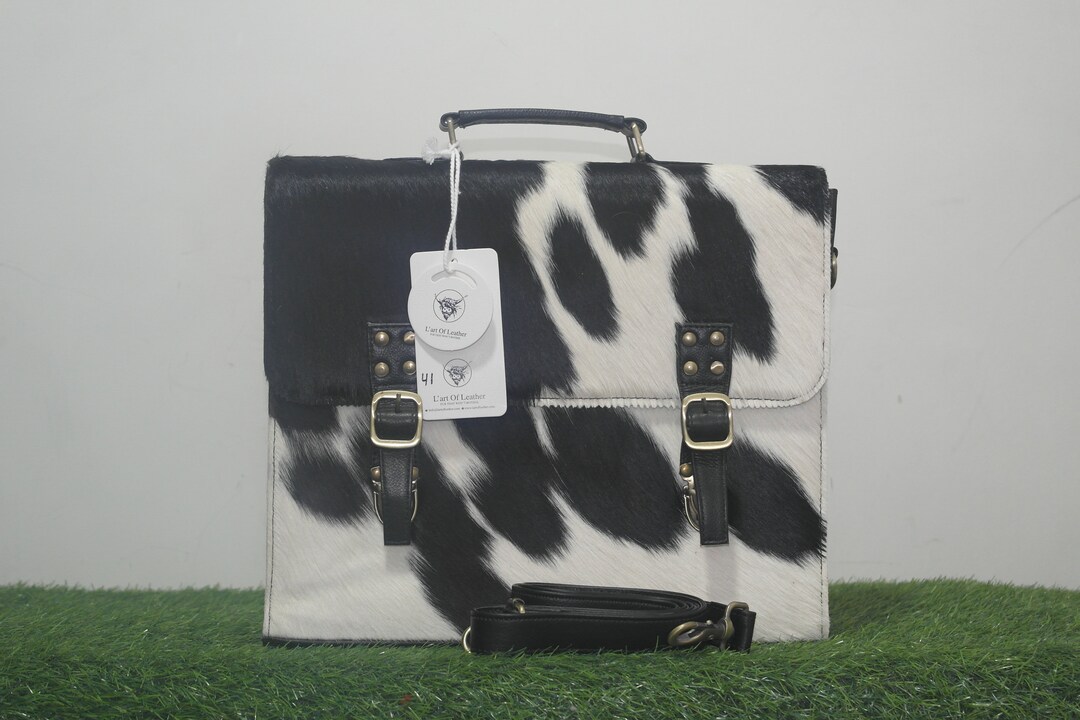 Cowhide Hair-on-hide Laptop Bag: Rustic Western Style Meets Modern ...
