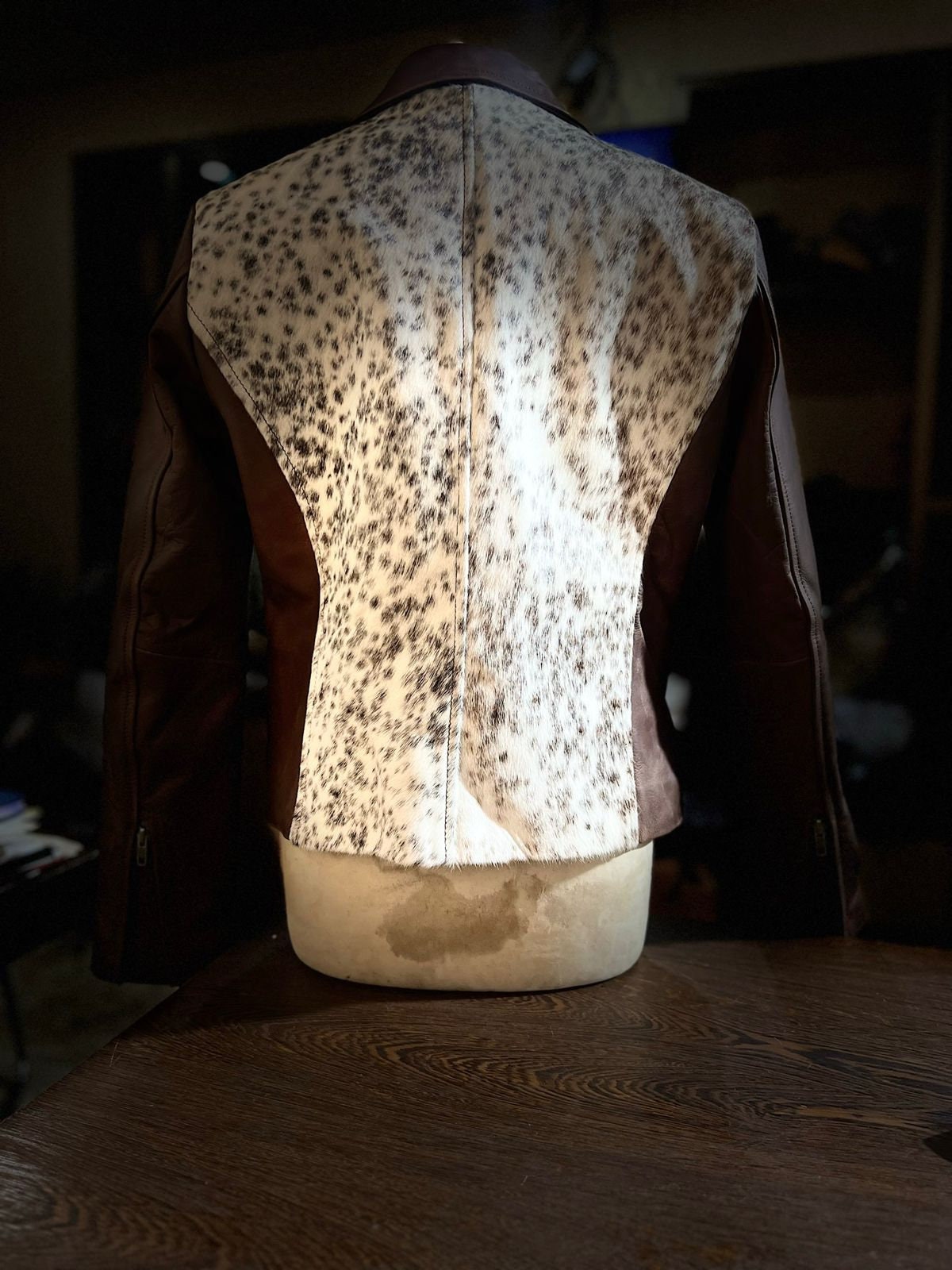Edgy and Stylish Hair on Hide Jacket With Sleek Finished Leather ...