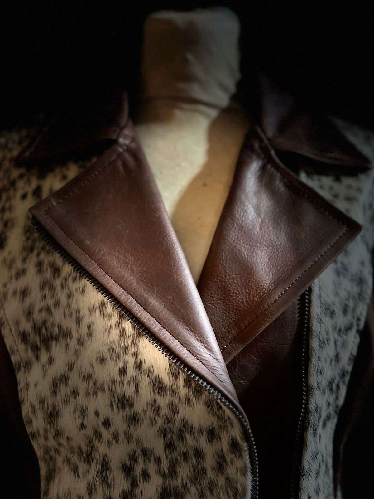 Edgy and Stylish Hair on Hide Jacket With Sleek Finished Leather ...