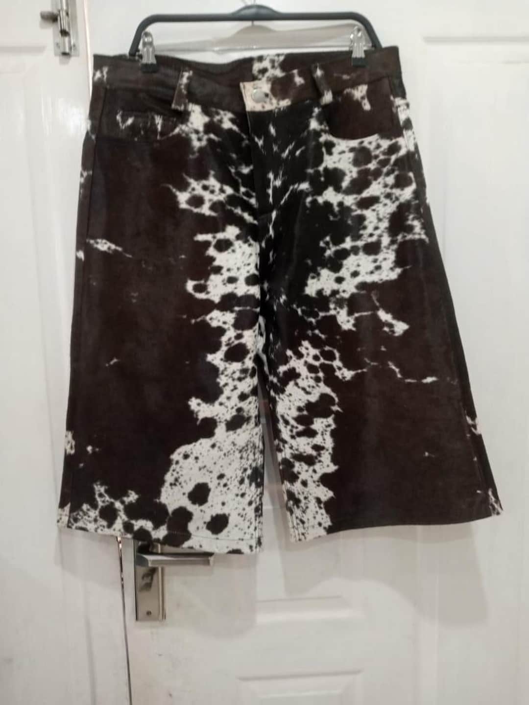 Cowhide Hair-on-hide Western Shorts: Handcrafted Leather - Etsy