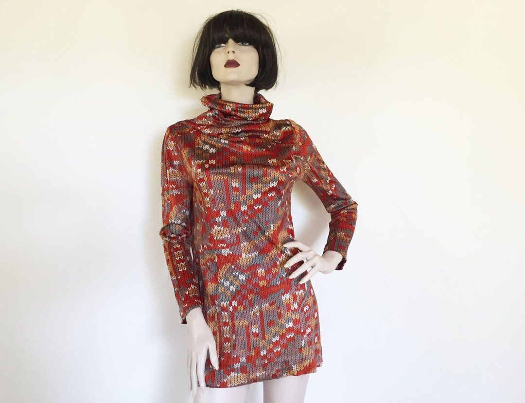 Ragged Sailor Trompe L' Oeil Knitted Print Mod Cowl Mini - Etsy