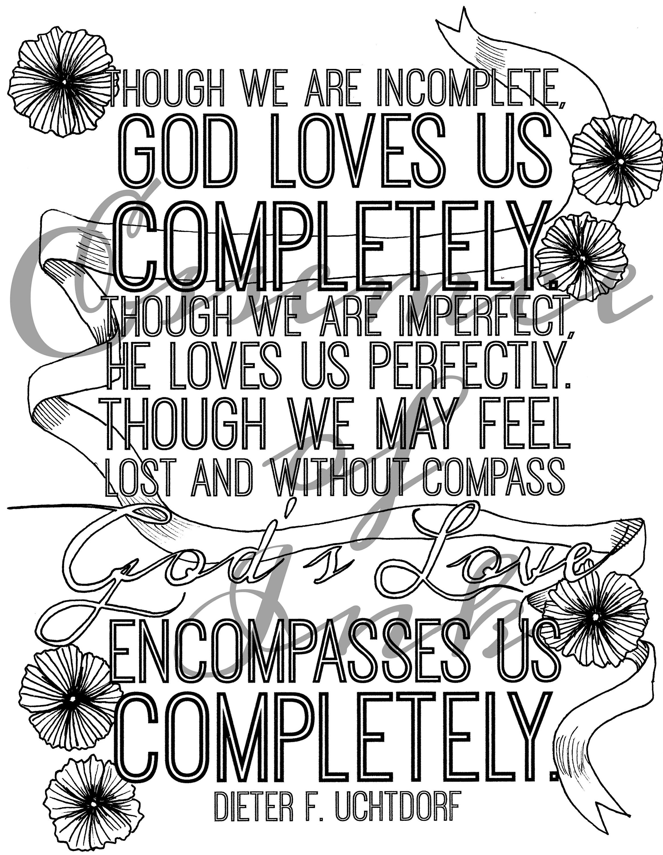 LDS General Conference Quote Coloring Pages 5, Young Women Relief ...