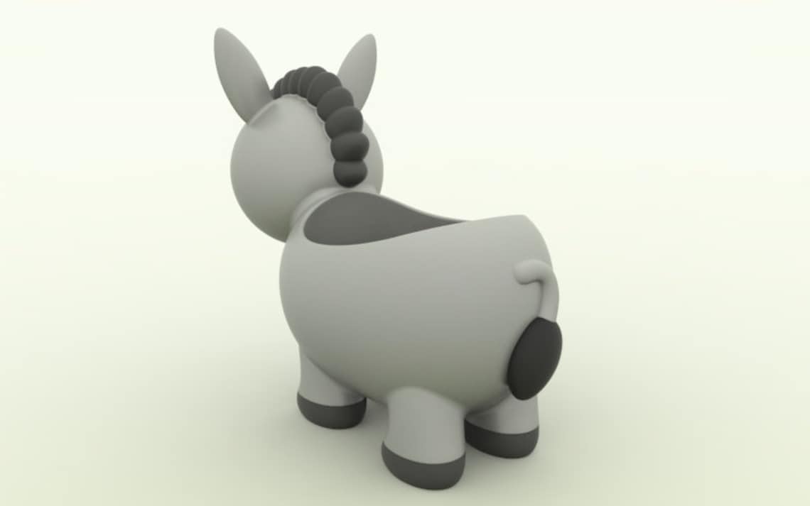 3D MODEL Cute Donkey Flower Pot Planter - Etsy