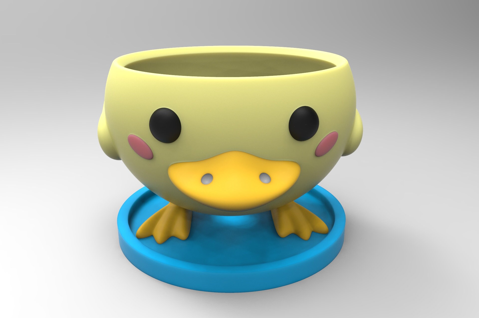 3D MODEL Cute Duck Flower Pot Planter STL File - Etsy