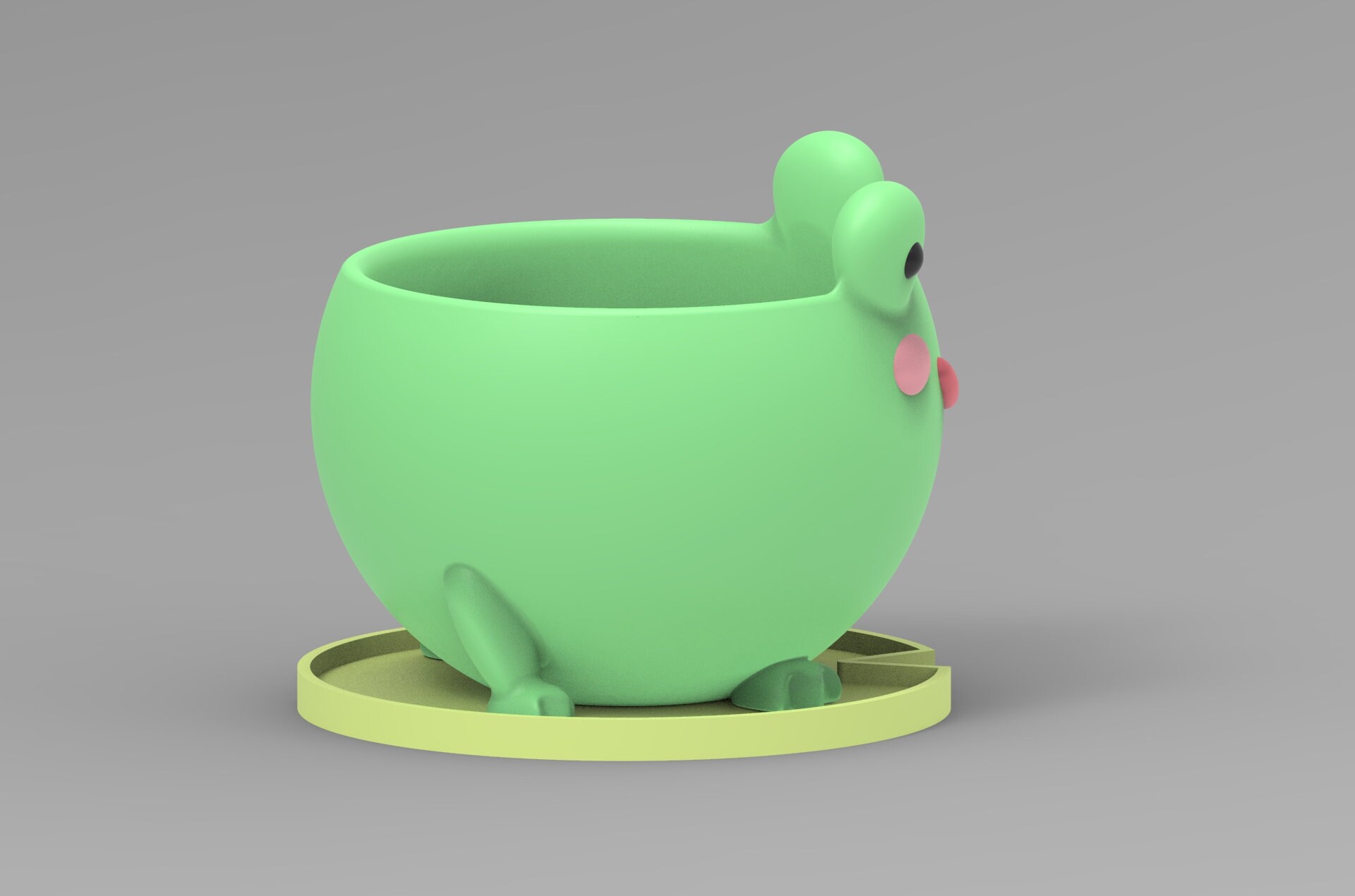 3D MODEL Cute Frog Flower Pot Planter STL File - Etsy