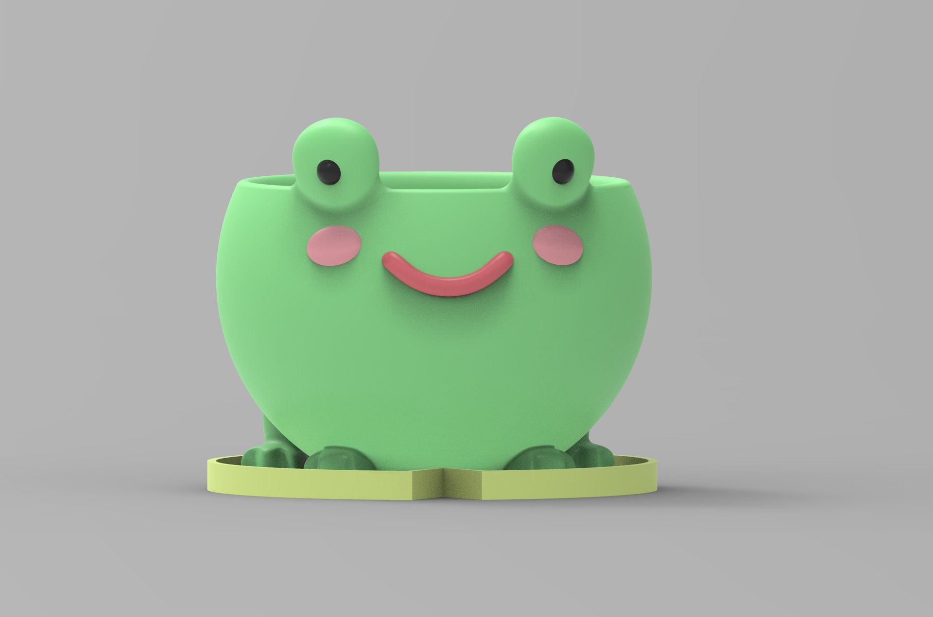 3D MODEL Cute Frog Flower Pot Planter STL File - Etsy