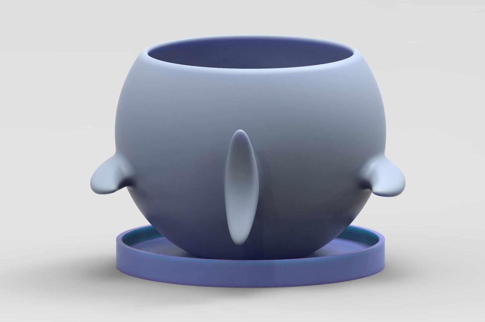 3D MODEL Cute Shark Flower Pot Planter STL File - Etsy