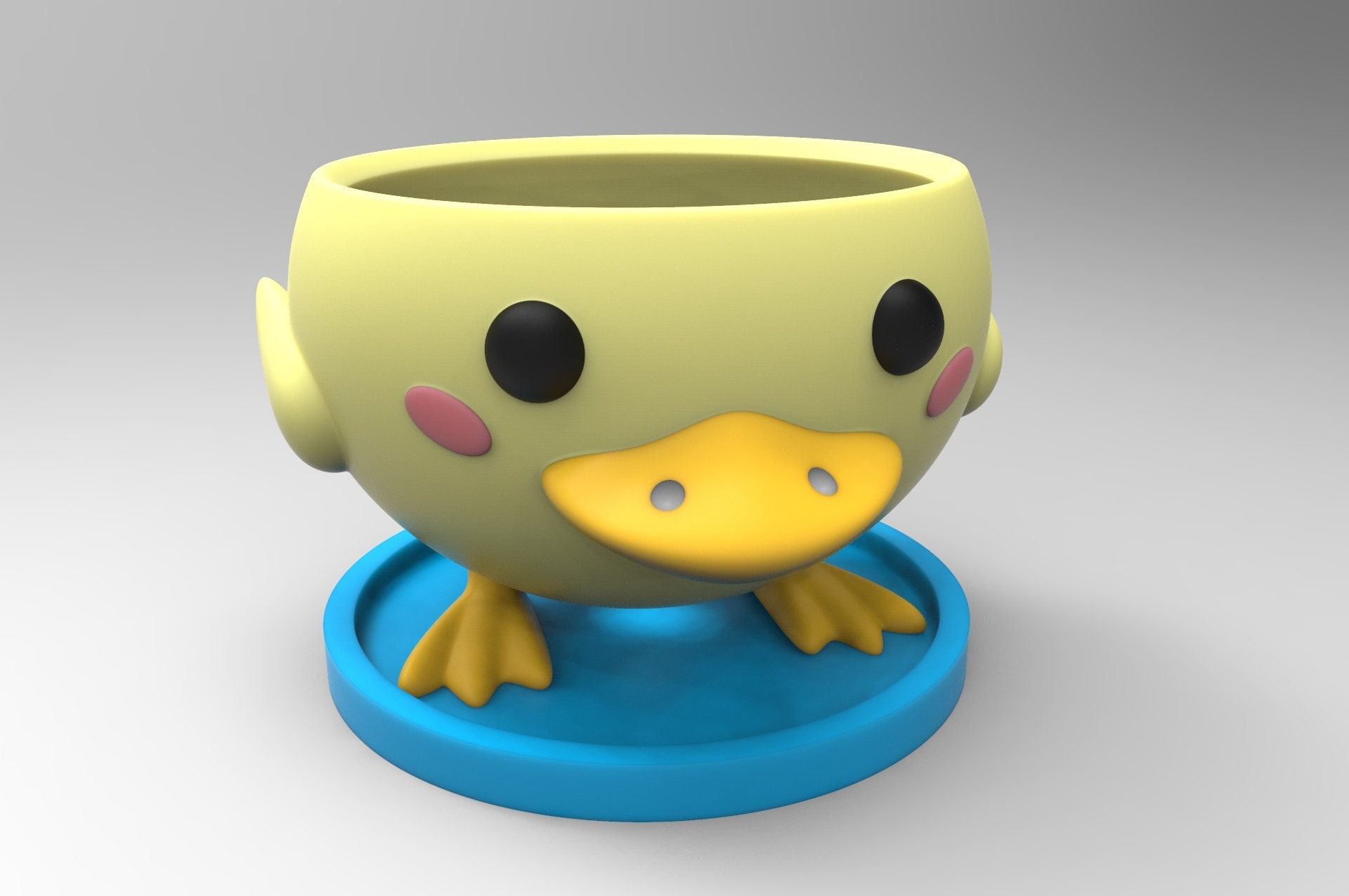 3D MODEL Cute Duck Flower Pot Planter STL File - Etsy