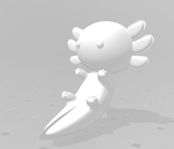 3D MODEL Axolotl Cute STL File - Etsy