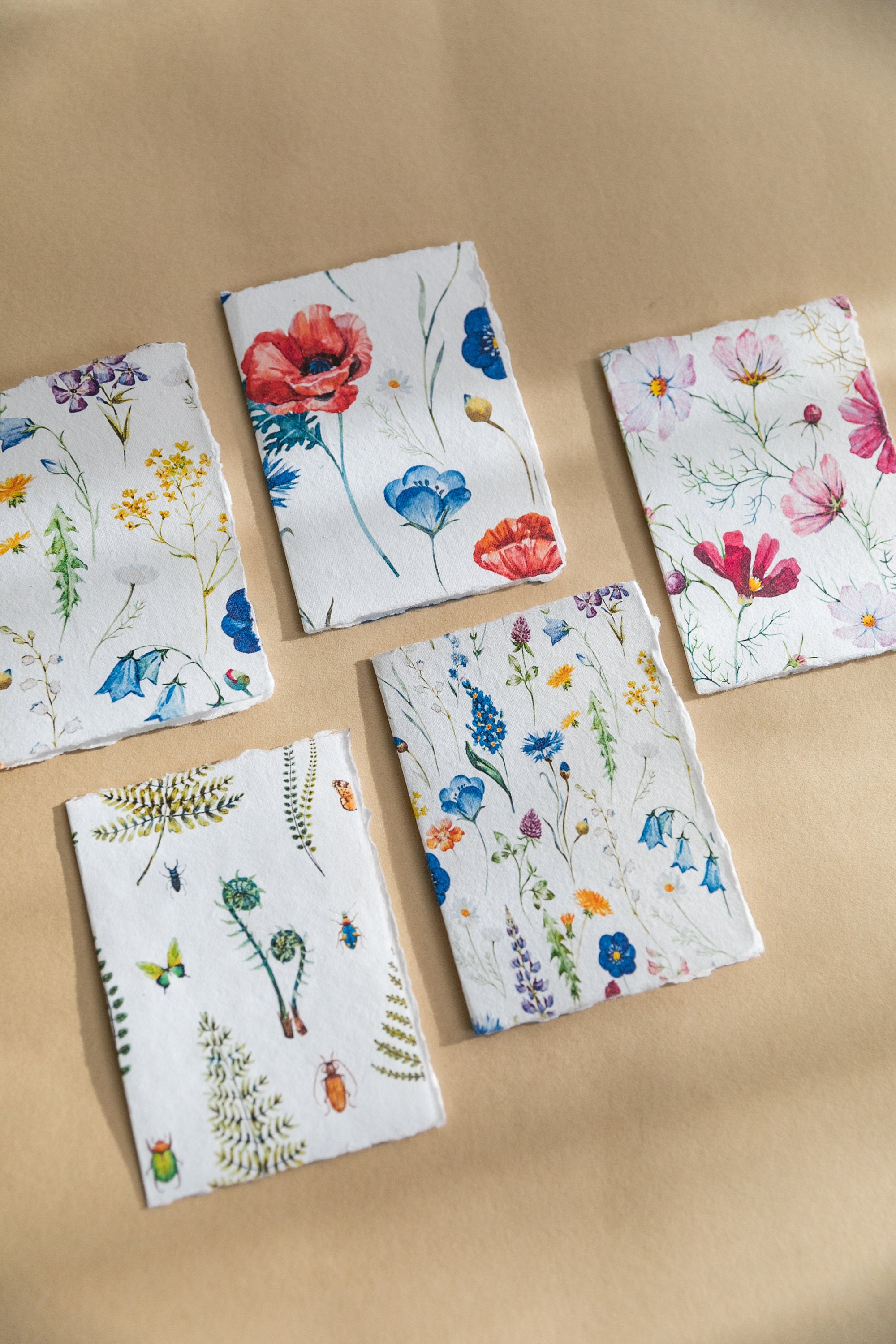 Floral Gift Cards on Fine Art Cotton Rag Paper Wedding | Etsy