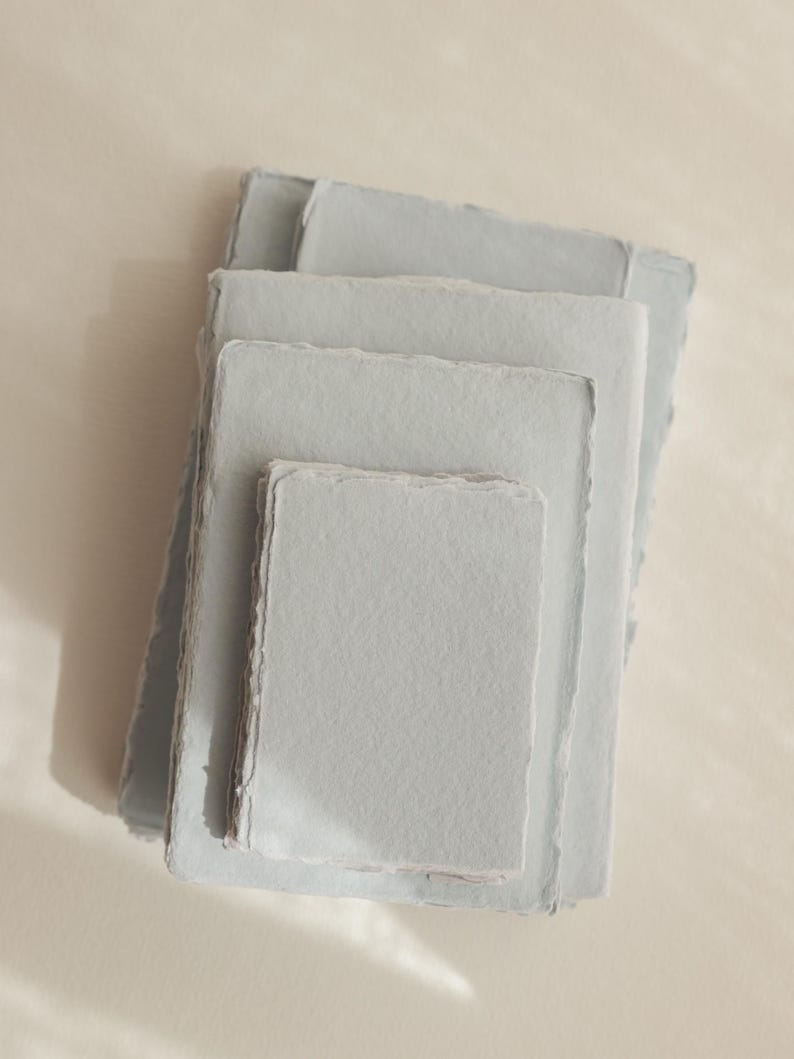 Soft Blue Deckle Edge Cotton Rag Paper for Wedding Invites, Save the ...