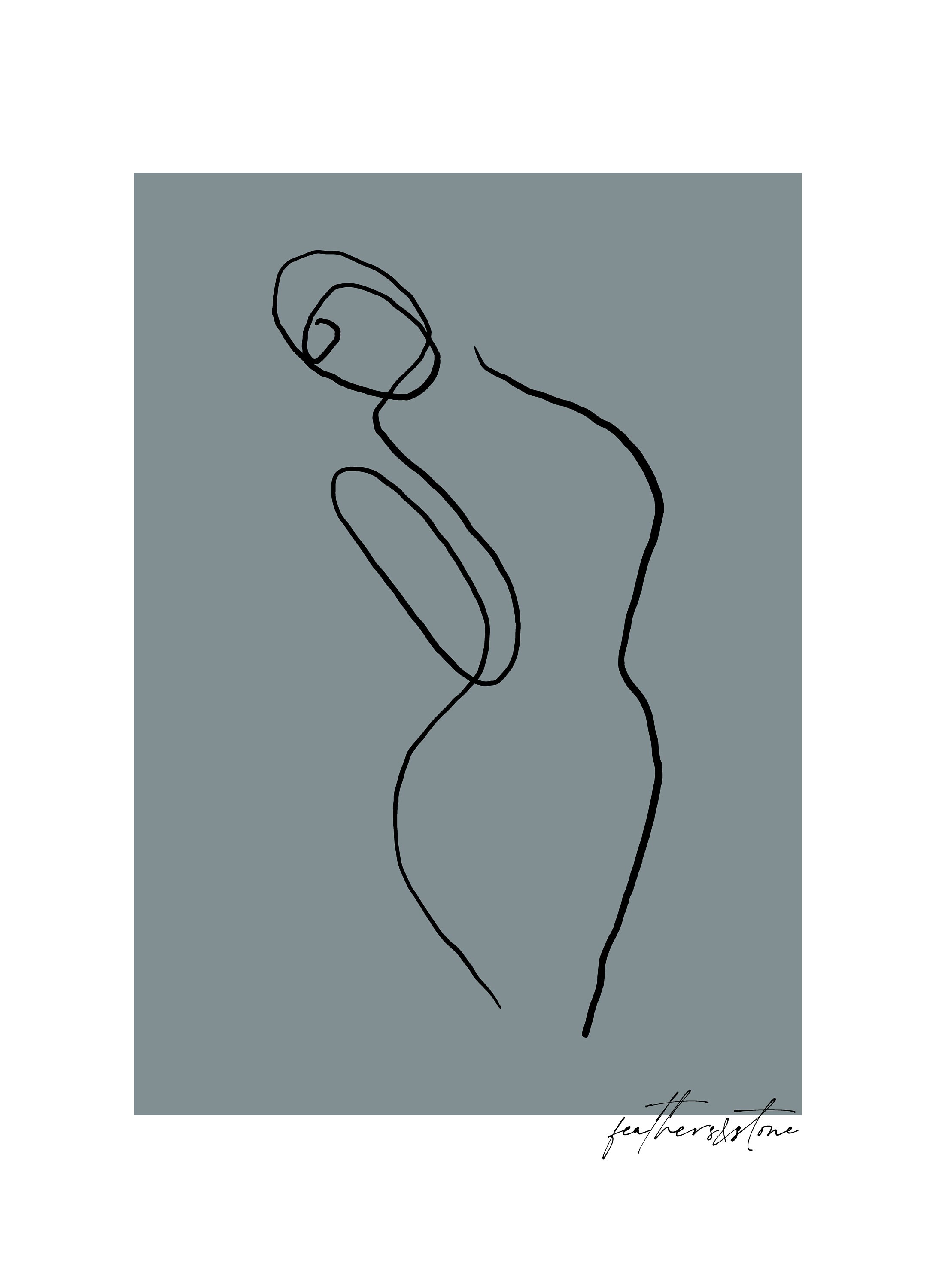 SADIE Abstract Female Line Art Body Print Wall Art | Etsy