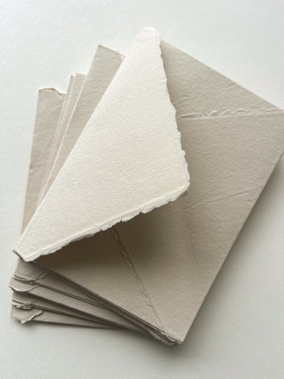 Beige Cotton Rag Envelopes 10 Pack | Sandy Beige Deckle Edge Envelopes ...