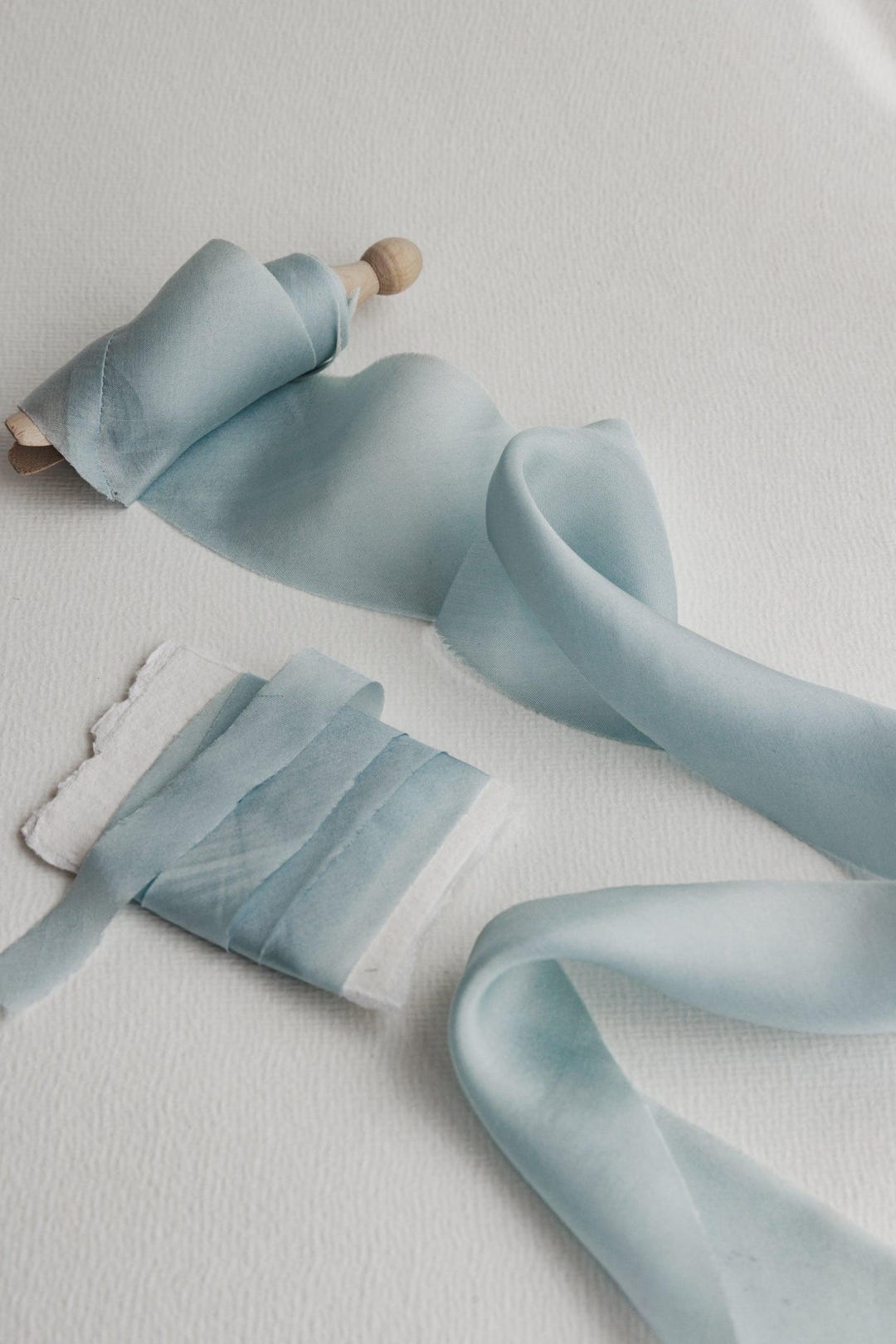 Silk Ribbon | Baby Blue Habotai Silk | Plant Based, Hand Dyed Silk ...
