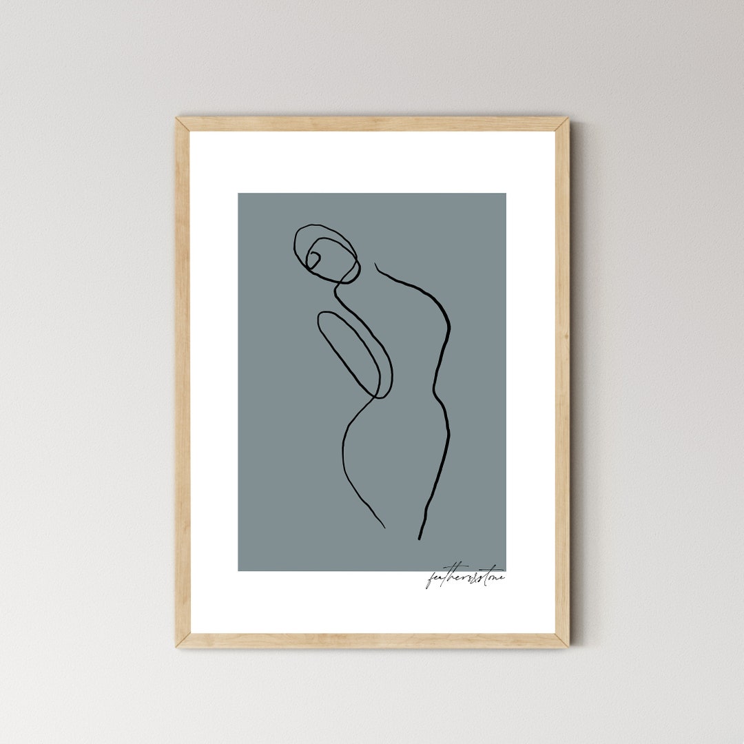SADIE Abstract Female Line Art Body Print Wall Art Female Body Poster ...
