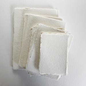Ivory Handmade Cotton Rag Paper, Deckled Edge, 5x7", 4x6", A5, A4, A3 ...