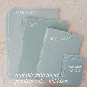 Sage Handmade Recycled Torn Edge Wedding Stationery Paper | Wedding ...