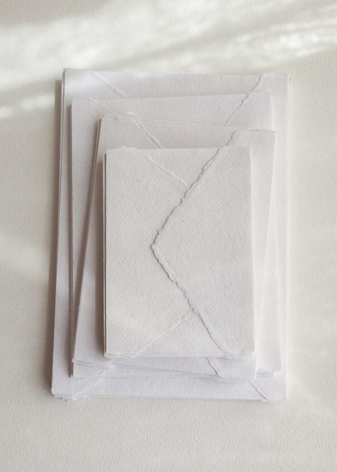 Ivory Cotton Rag Envelopes 10 Pack | off White Deckle Edge Envelopes ...